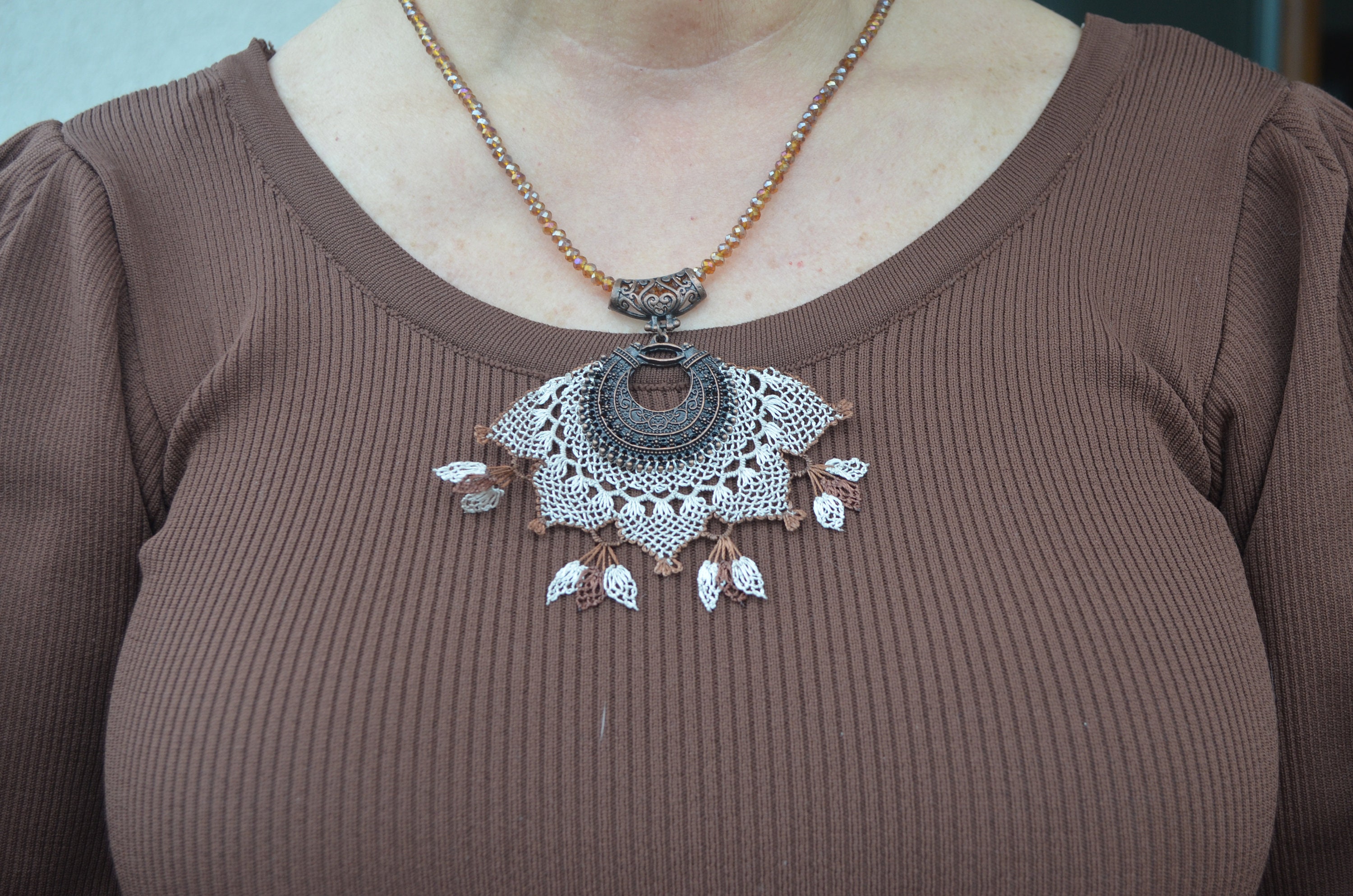 Traditional Needle Lace Necklace,turkish Women Necklace,handmade ...