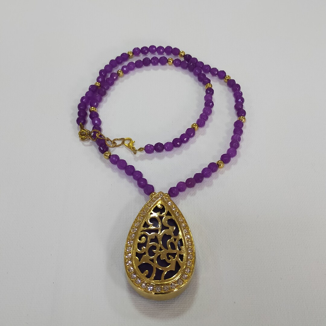 Purple Beaded Women Necklace,turkish Necklace,ethnic Necklace,vıntage ...