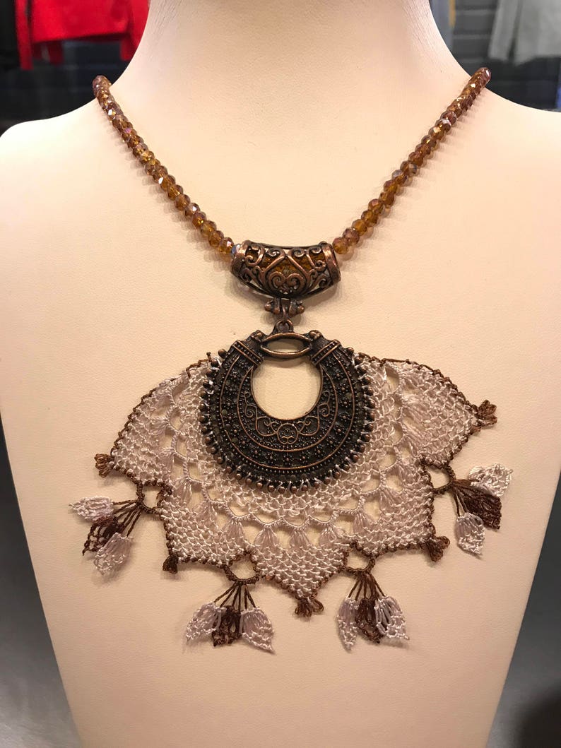 Traditional Needle Lace Necklace,turkish Women Necklace,handmade ...