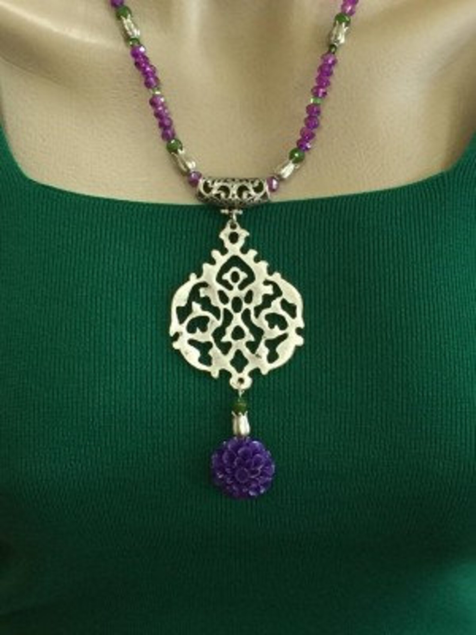 Traditional Beaded Necklaceturkish Women Necklacepurple - Etsy