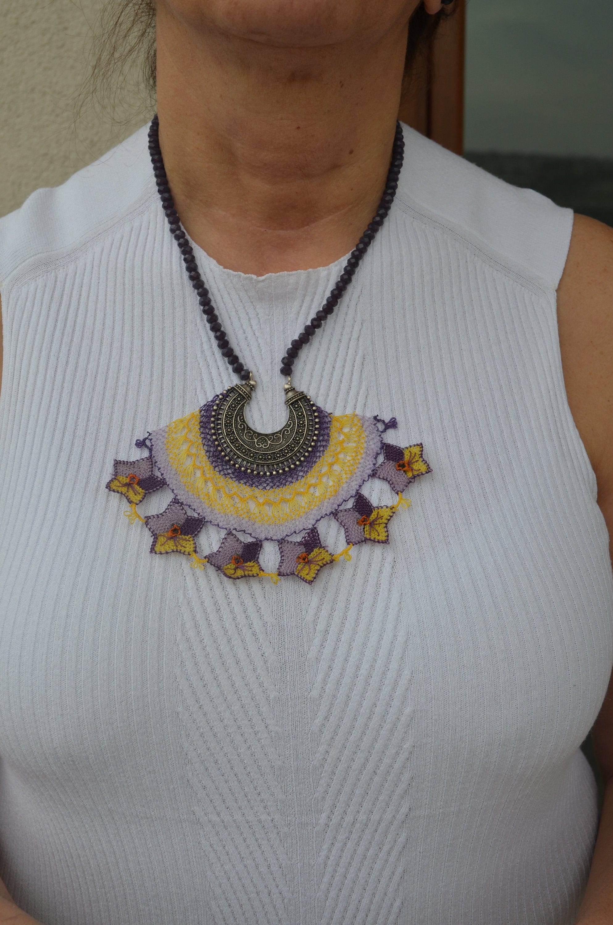 Traditional Necklace,turkish Needle Lace Necklace,ethnic Necklace ...