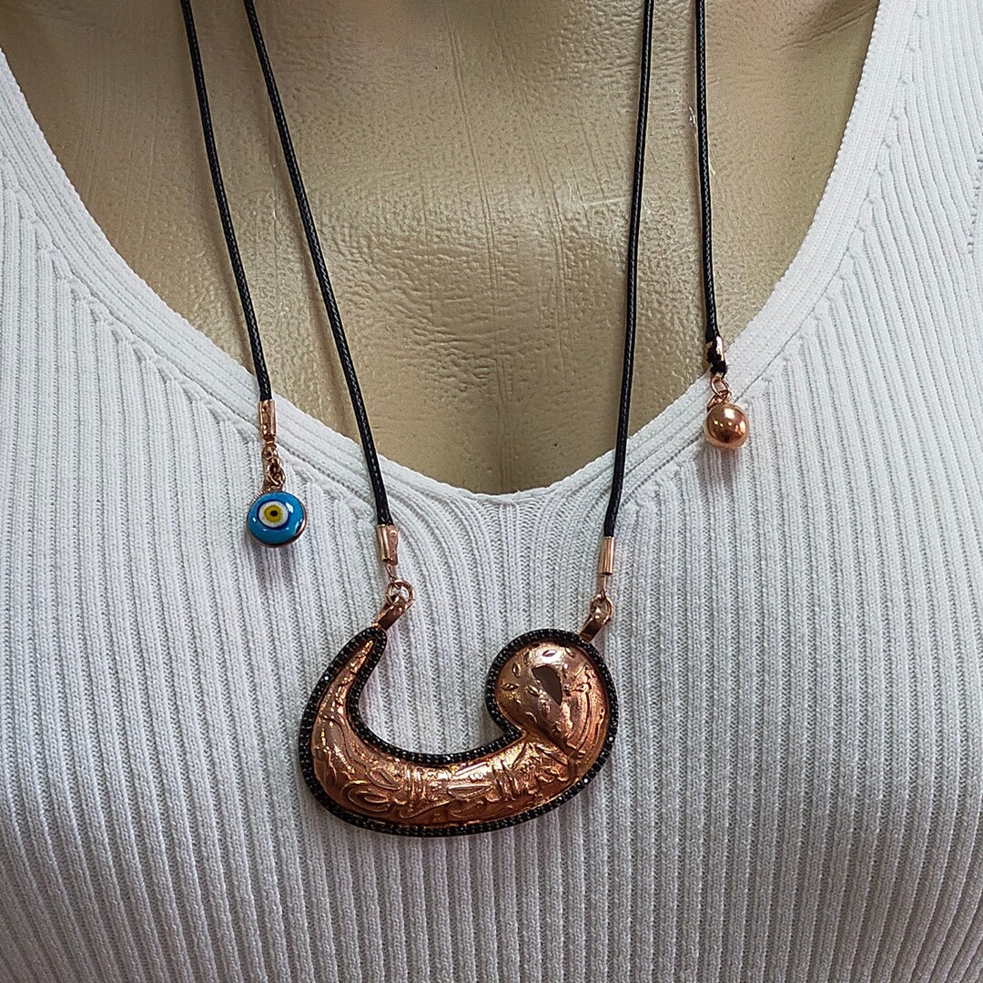 Turkish Necklace,black Necklace,islamic Necklace,long Necklace.handmade ...