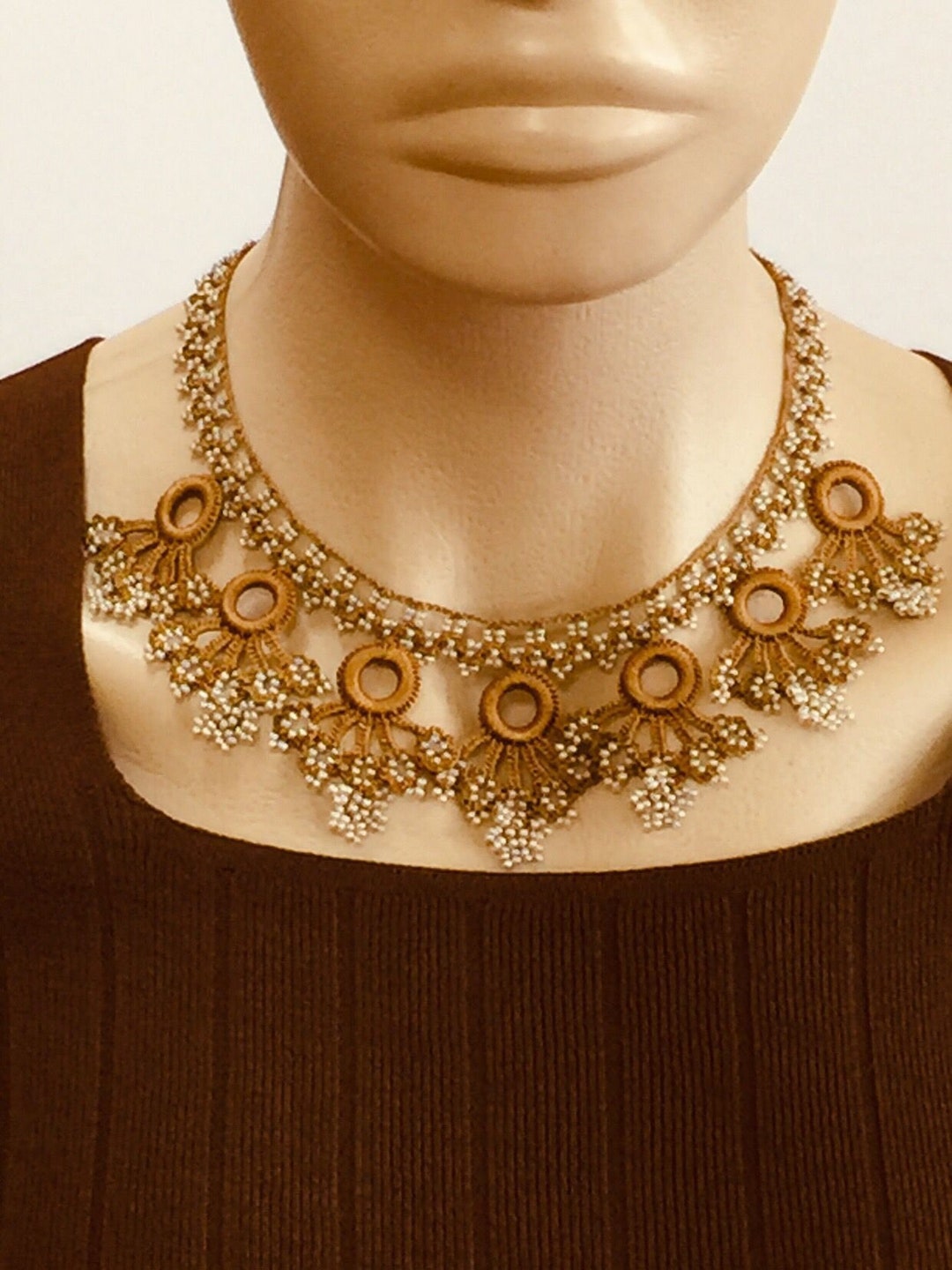 Traditional Beaded Necklacehandmade Beaded Necklaceturkish Etsy