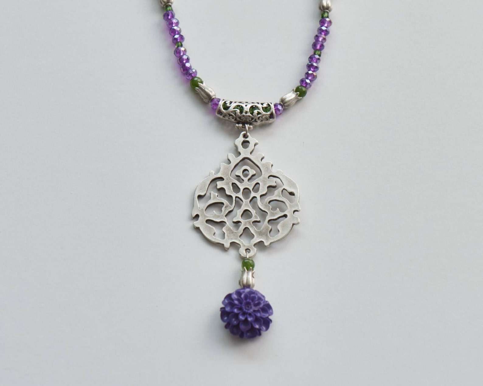 Traditional Beaded Necklace,turkish Women Necklace,purple Beaded ...