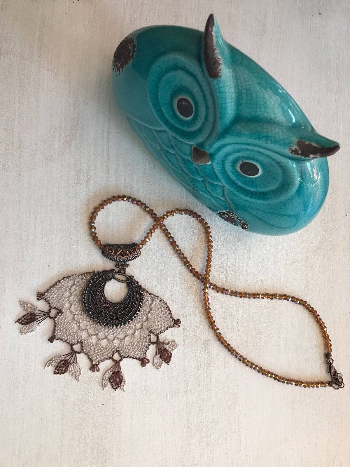 Traditional Needle Lace Necklace,turkish Women Necklace,handmade ...