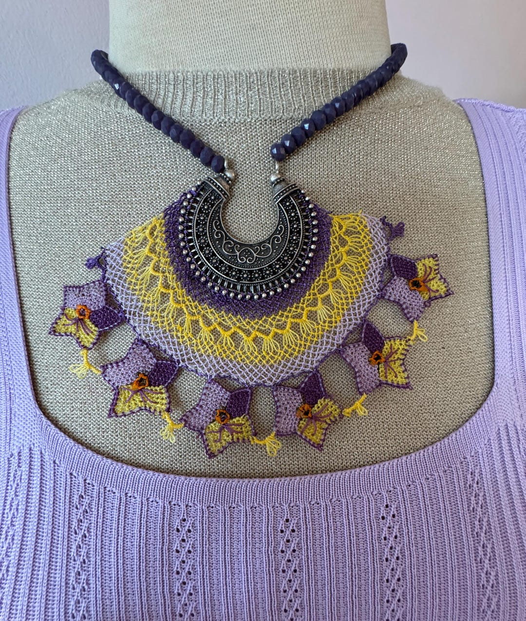 Traditional Necklace,turkish Needle Lace Necklace,ethnic Necklace ...