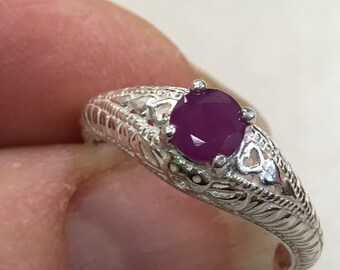 Genuine Ruby Ring - Etsy