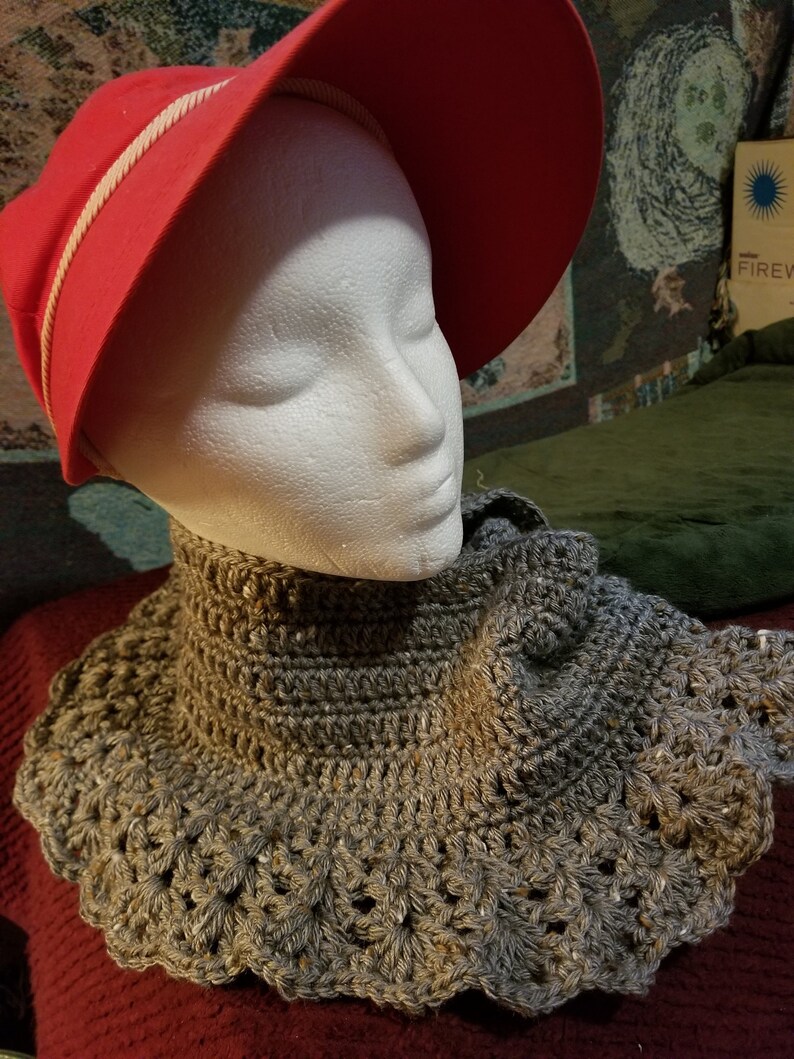 Cowl, Ohio Sports Fans, Grey, Lace, Handmade, Fall and Winter, Neck ...