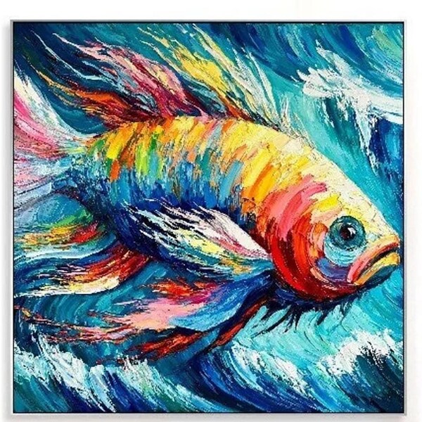 Modern Fish Painting - Etsy