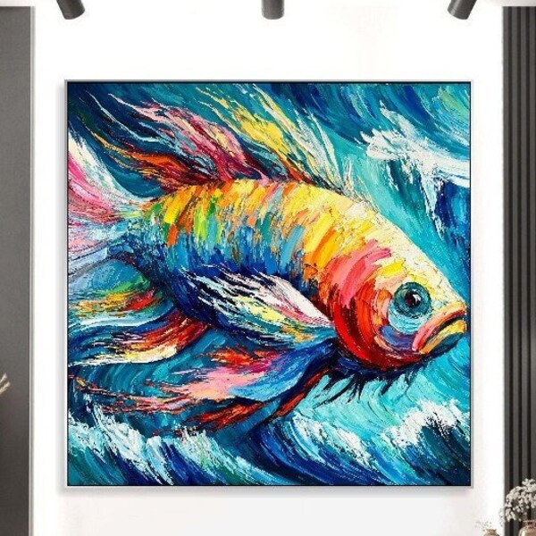 Modern Fish Painting - Etsy