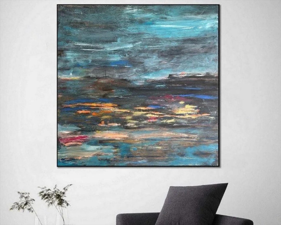 Abstract Dark Blue Sky Celestial Art Colorful Horizons Abstract ...
