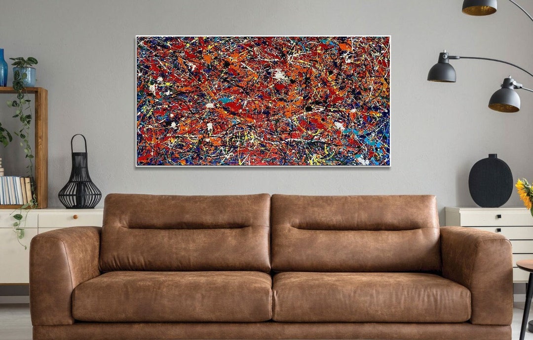 Colorful Texture Oil Painting on Canvas Jackson Pollock Style Art Urban ...