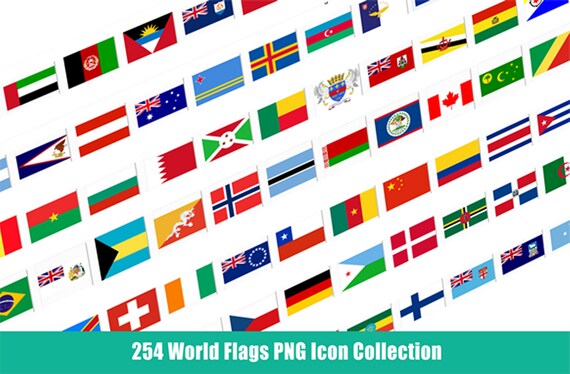 Art & Collectibles Digital 254 World Flags PNG Icon Collection etna.com.pe