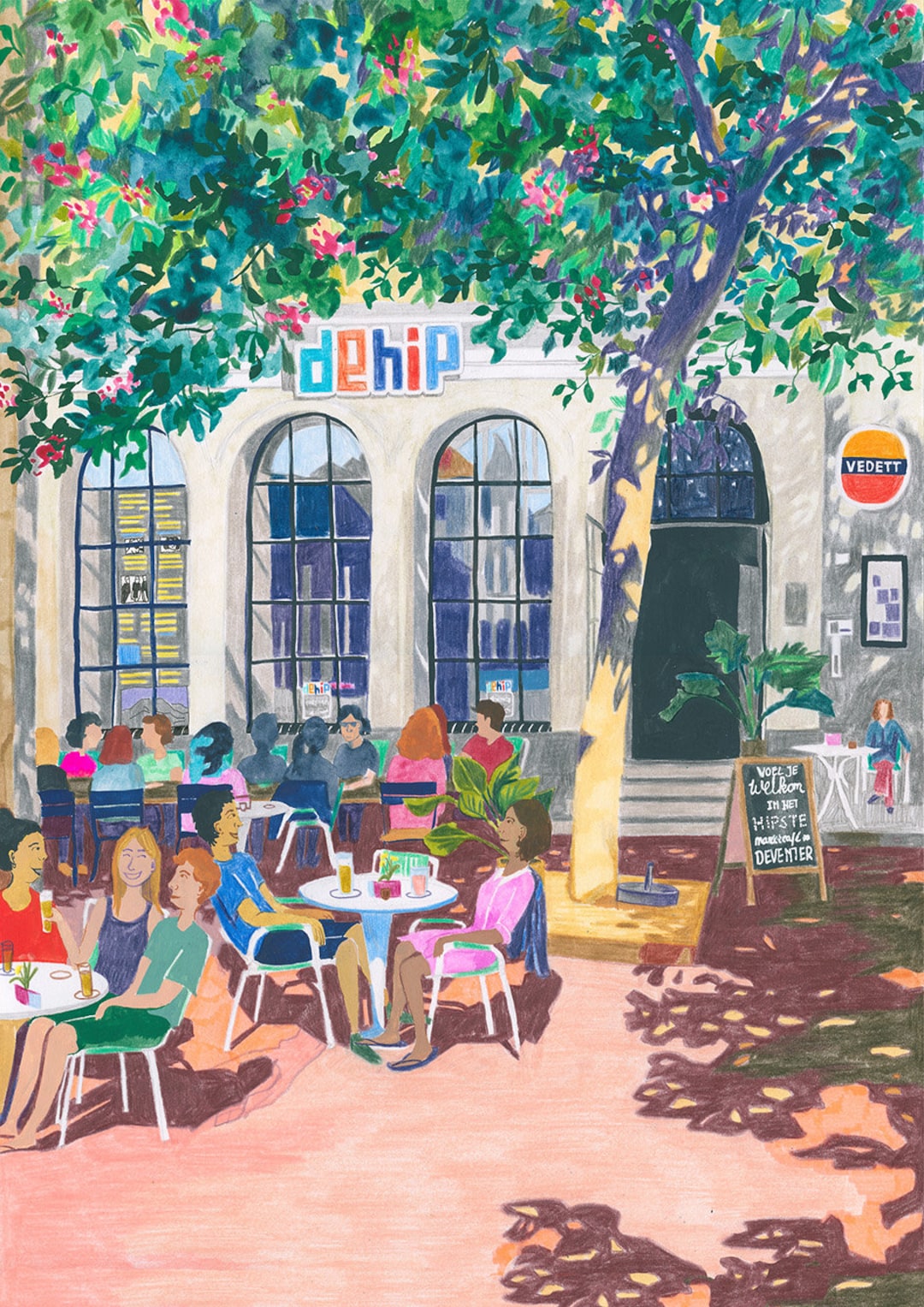 Art Print - Café De Hip on the Brink in Deventer A4/a3/40x60cm/60x90cm ...