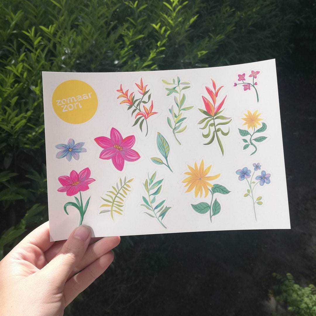 Stickers - BLOOMS (illustrated Plants, Leafs, Botanicals, Flowers) - Etsy