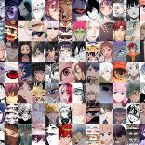 Anime Manga Faces Wall Collage Kit, Anime Manga Eyes Collages, Kawaii ...