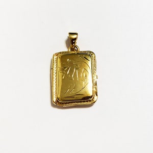 10k Solid Yellow Gold1inchfloral Italian Locket - Etsy