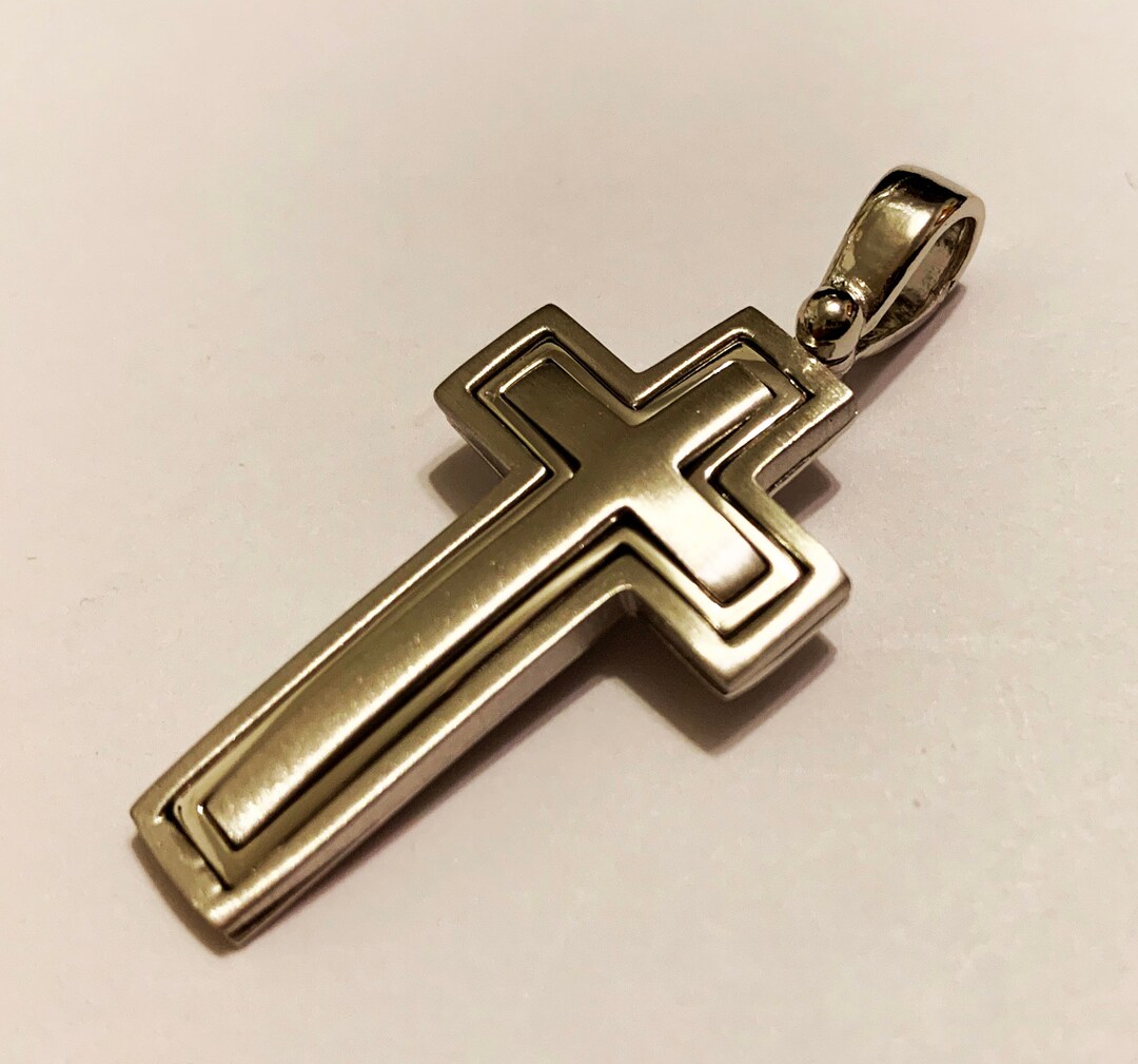 Solid Sterling Silver(1.75"inch)high-end Cross, Unique Design Smooth ...