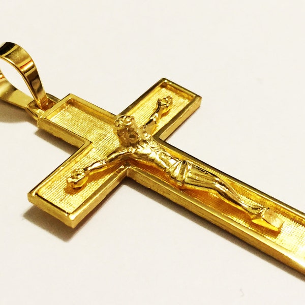 18k Gold Cross - Etsy