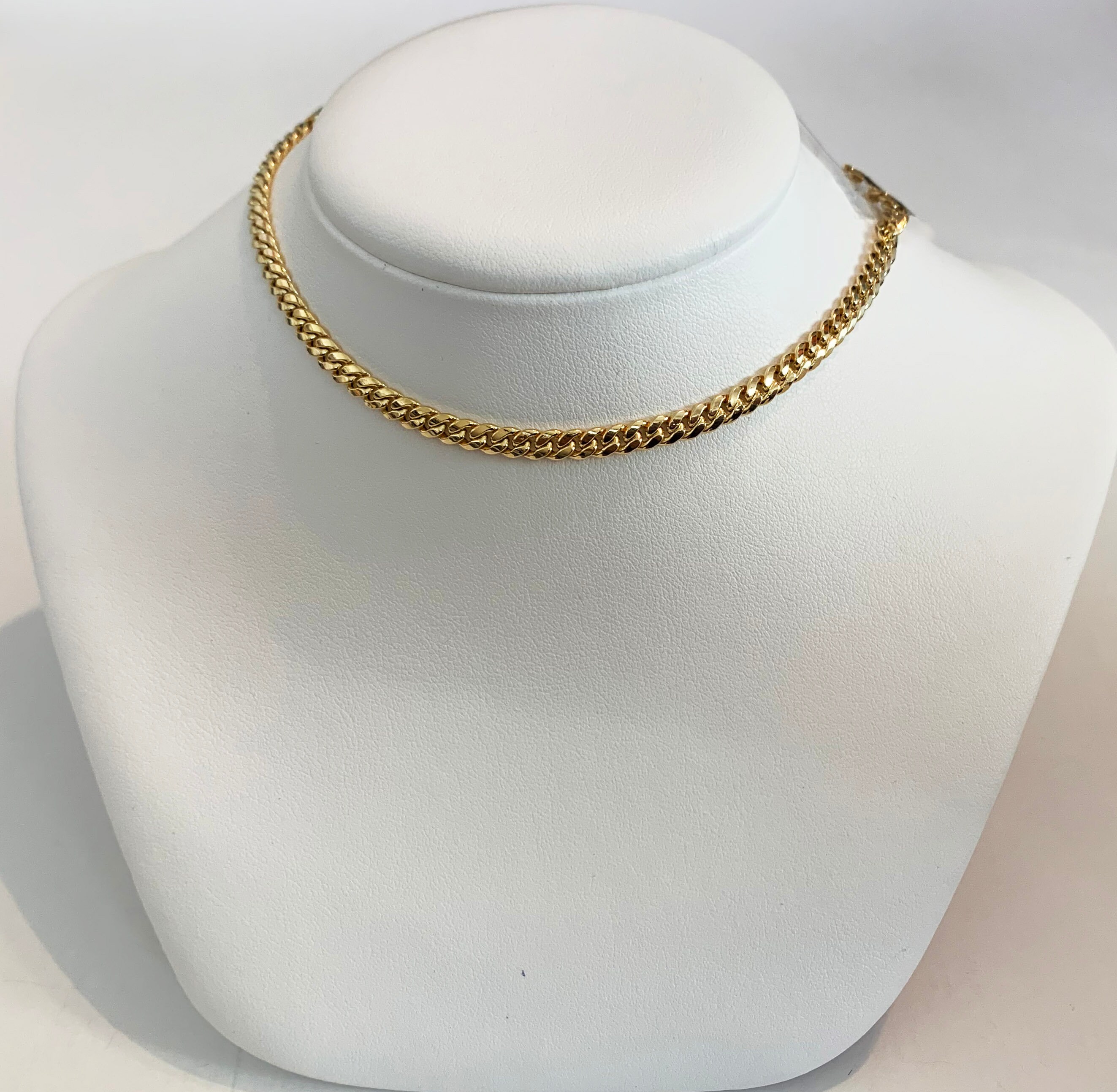 14k Solid Yellow Gold4mmhollow Curb Chain up to 24inch - Etsy