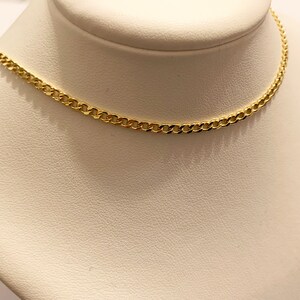 18k Solid Yellow Gold(3mm/4mm)hollow Curb Chain up to 24"inch, Classic ...