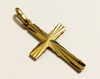 18k Gold Cross - Etsy