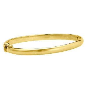18k Solid Yellow Gold5mm Thickstackable Hinged Bangle/size 7inch ...