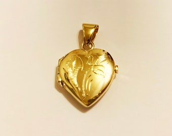RESERVED 10k Gold Double Heart Locket Pendant. - Etsy