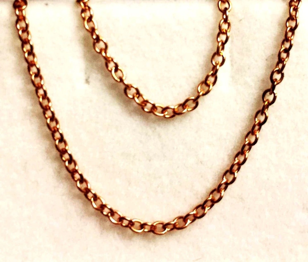 14k Solid ROSE Gold Cable Chain(1.5mm Width)up to 24"inch,classic ...