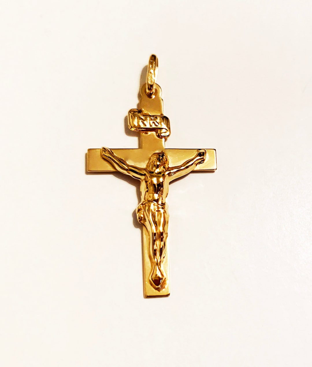 14k Solid Yellow Gold(1.50"inch)crucifix Cross, Shinny Classic Stylish ...