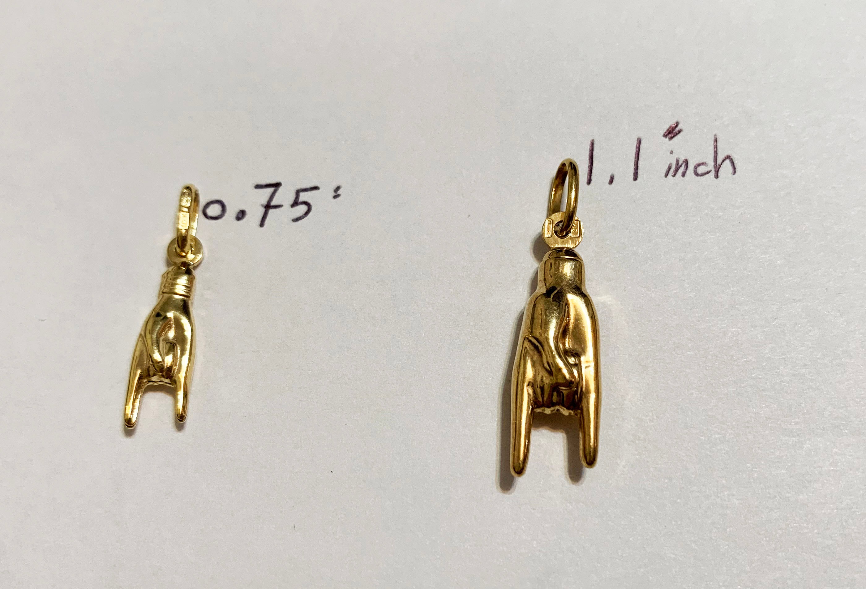 14k Solid Yellow Gold Lucky Winner Sign Pendant(0.75" and 1.1"inch ...
