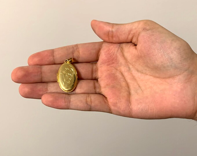 Vintage Round 14k Solid Gold Engine Turned Monogrammed Locket - Etsy