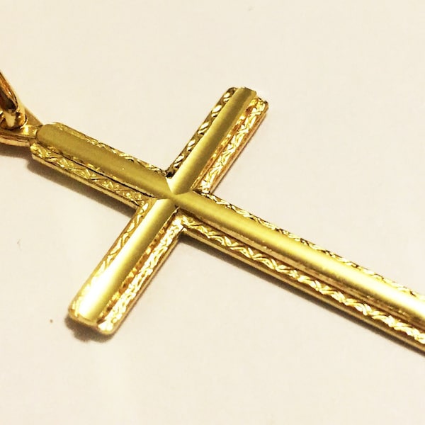 Solid Gold Cross for Man - Etsy