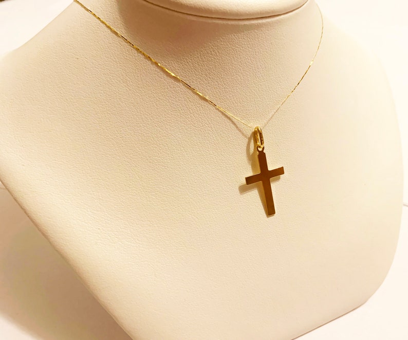 18k Solid Yellow Gold1inchengravable Cross | Etsy