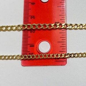 18k Solid Yellow Gold(3mm/4mm)hollow Curb Chain up to 24"inch, Classic ...