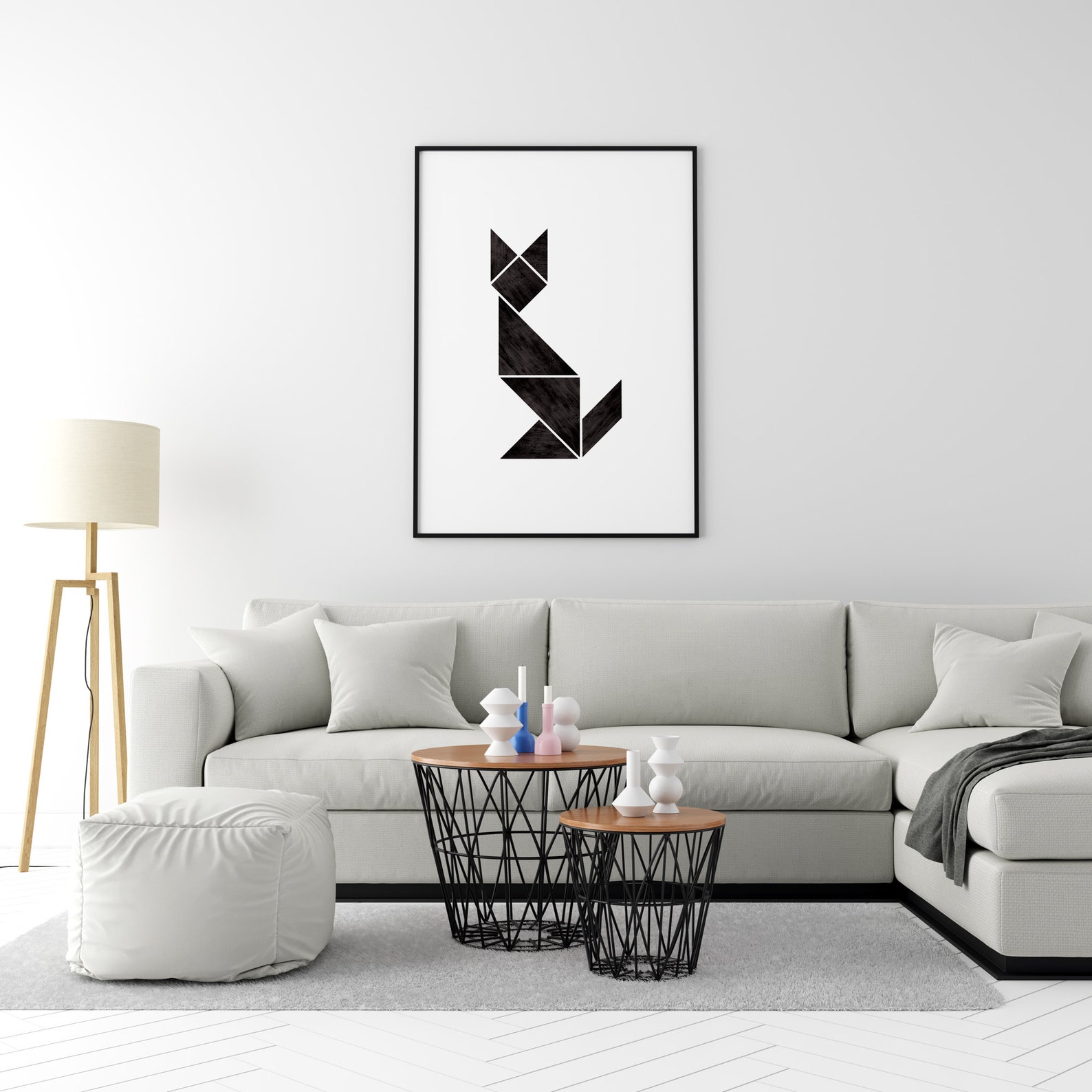 Cat Tangram Poster, Animal Posters, Digital Poster, Digital Posters ...