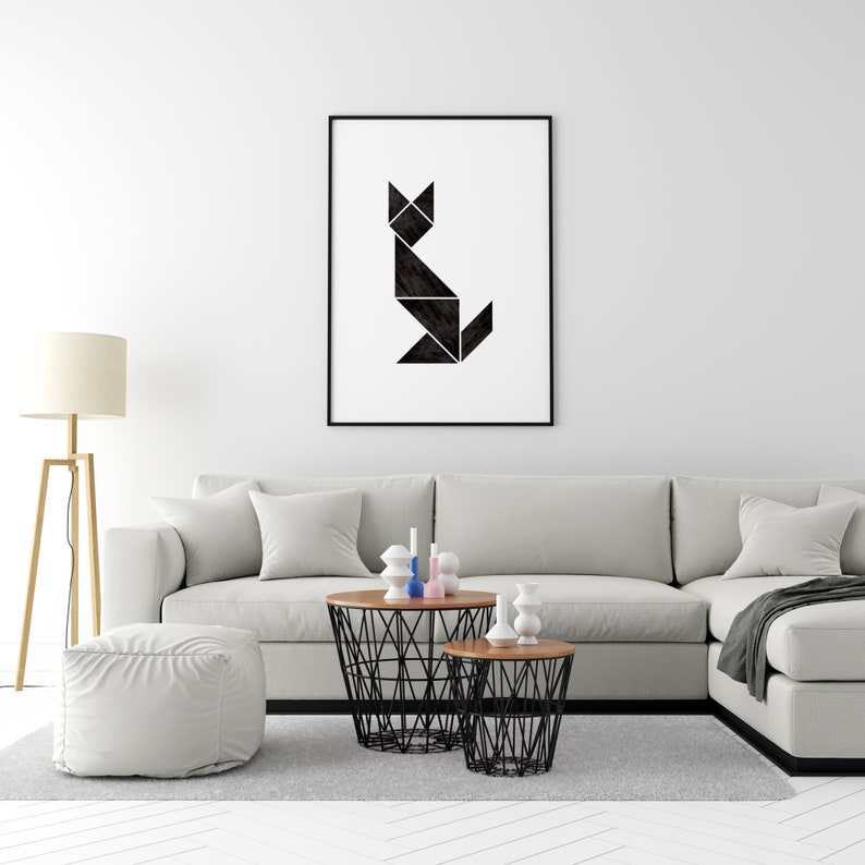 Cat Tangram Poster, Animal Posters, Digital Poster, Digital Posters ...