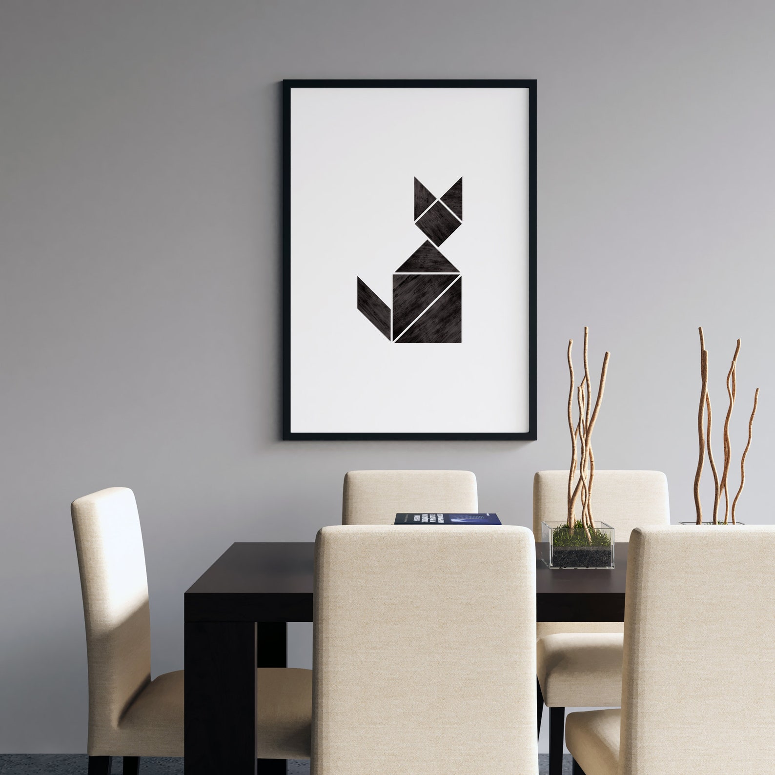 Cat Tangram Poster, Animal Posters, Digital Poster, Digital Posters ...