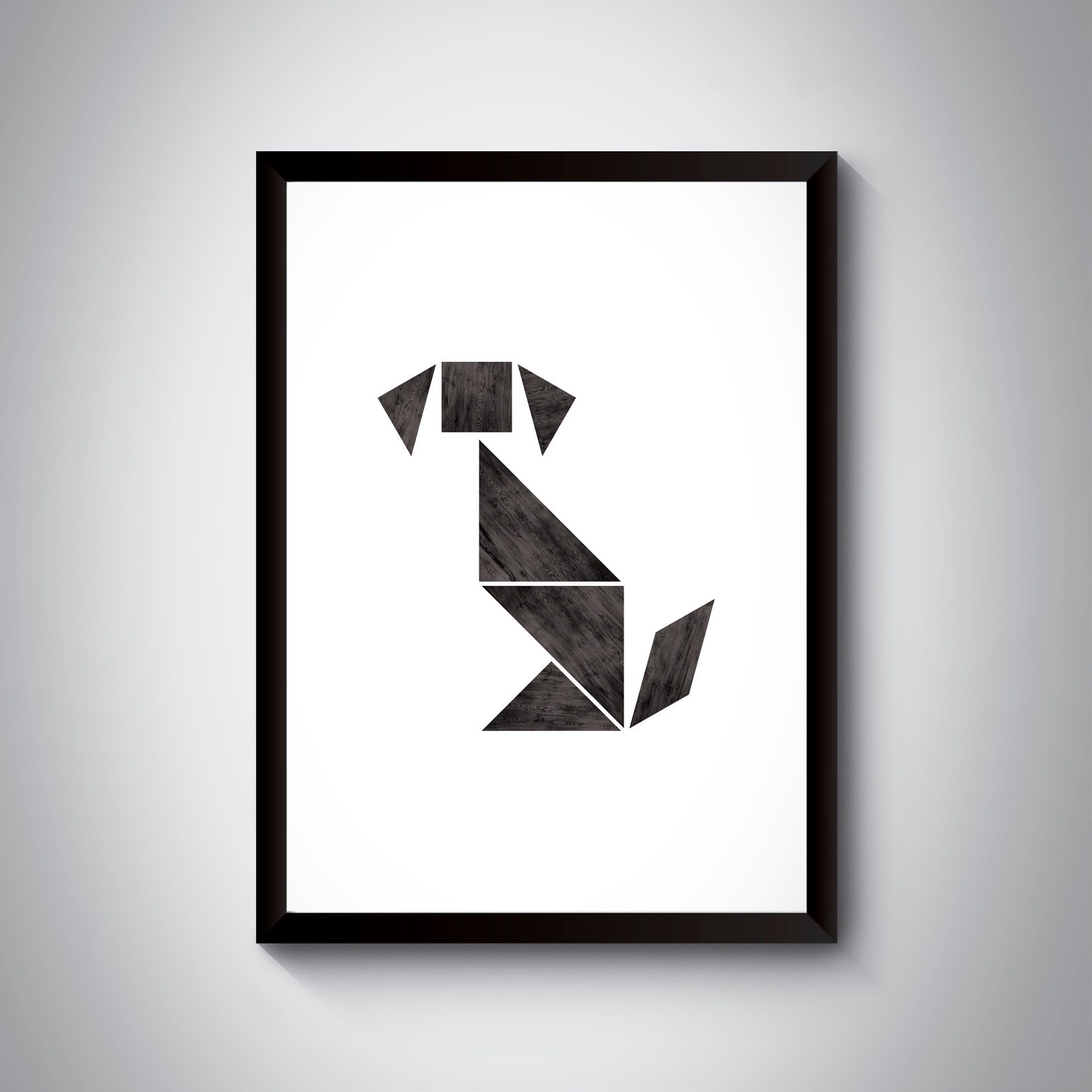 Puppy Tangram Poster, Animal Posters, Dog Poster, Digital Posters, Wall ...