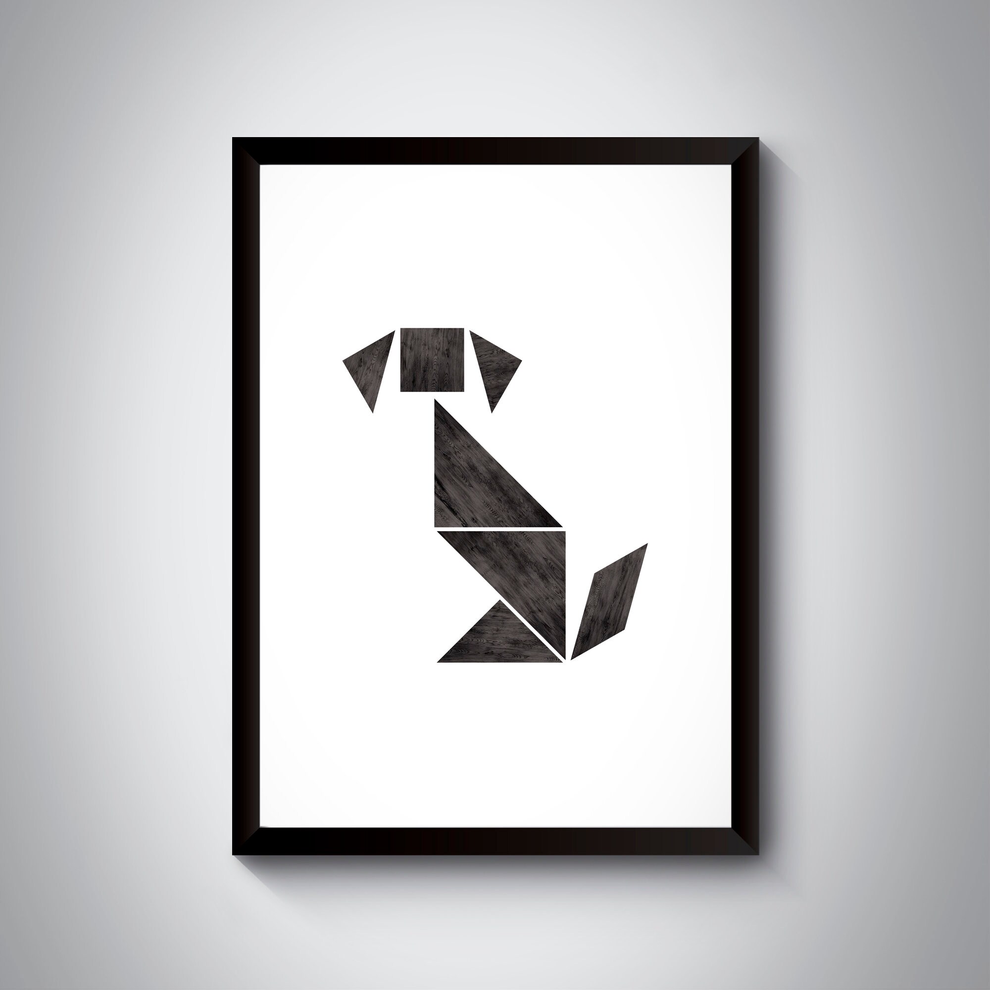 Puppy Tangram Poster, Animal Posters, Dog Poster, Digital Posters, Wall ...