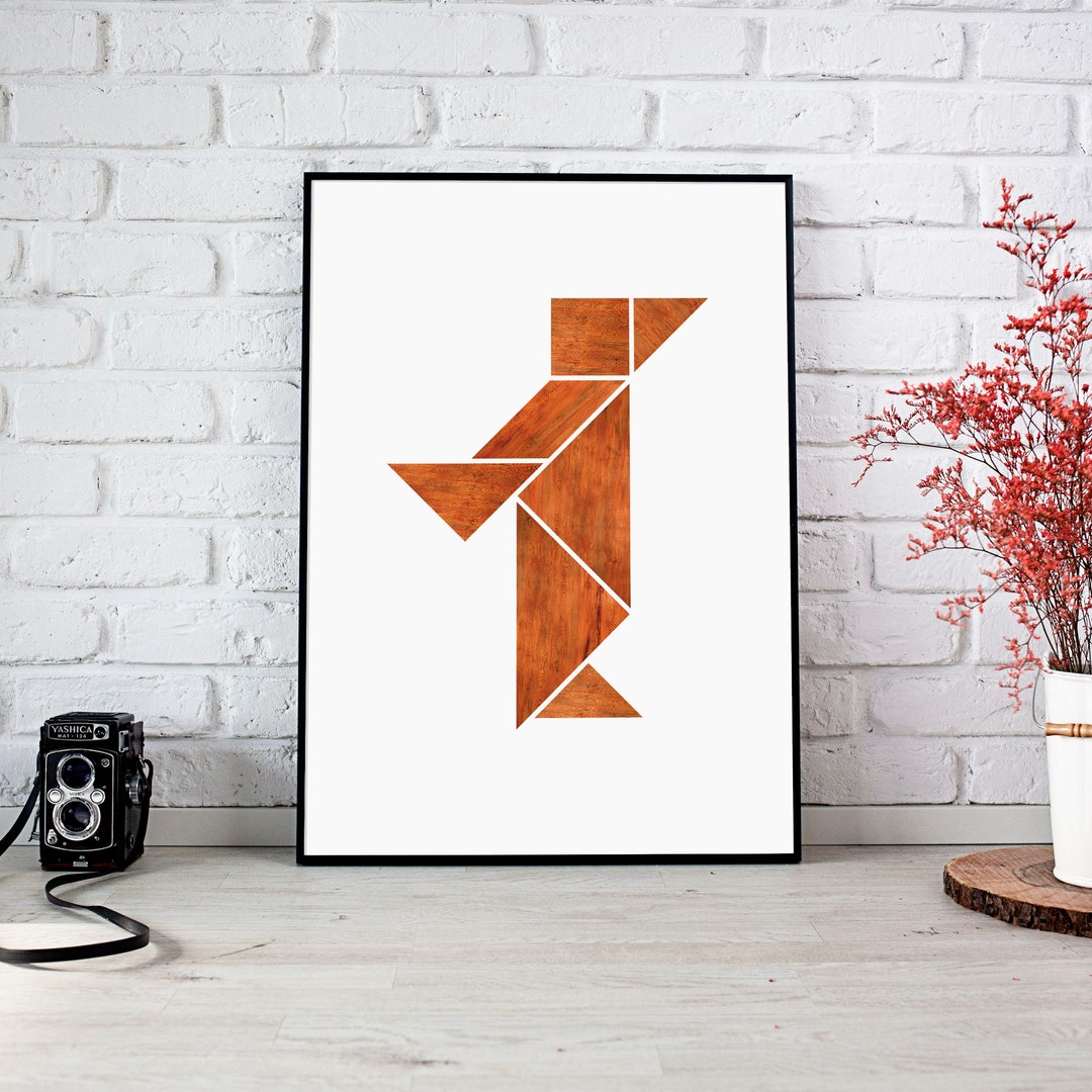 Penguin Tangram Poster, Animal Posters, Digital Poster, Digital Posters ...
