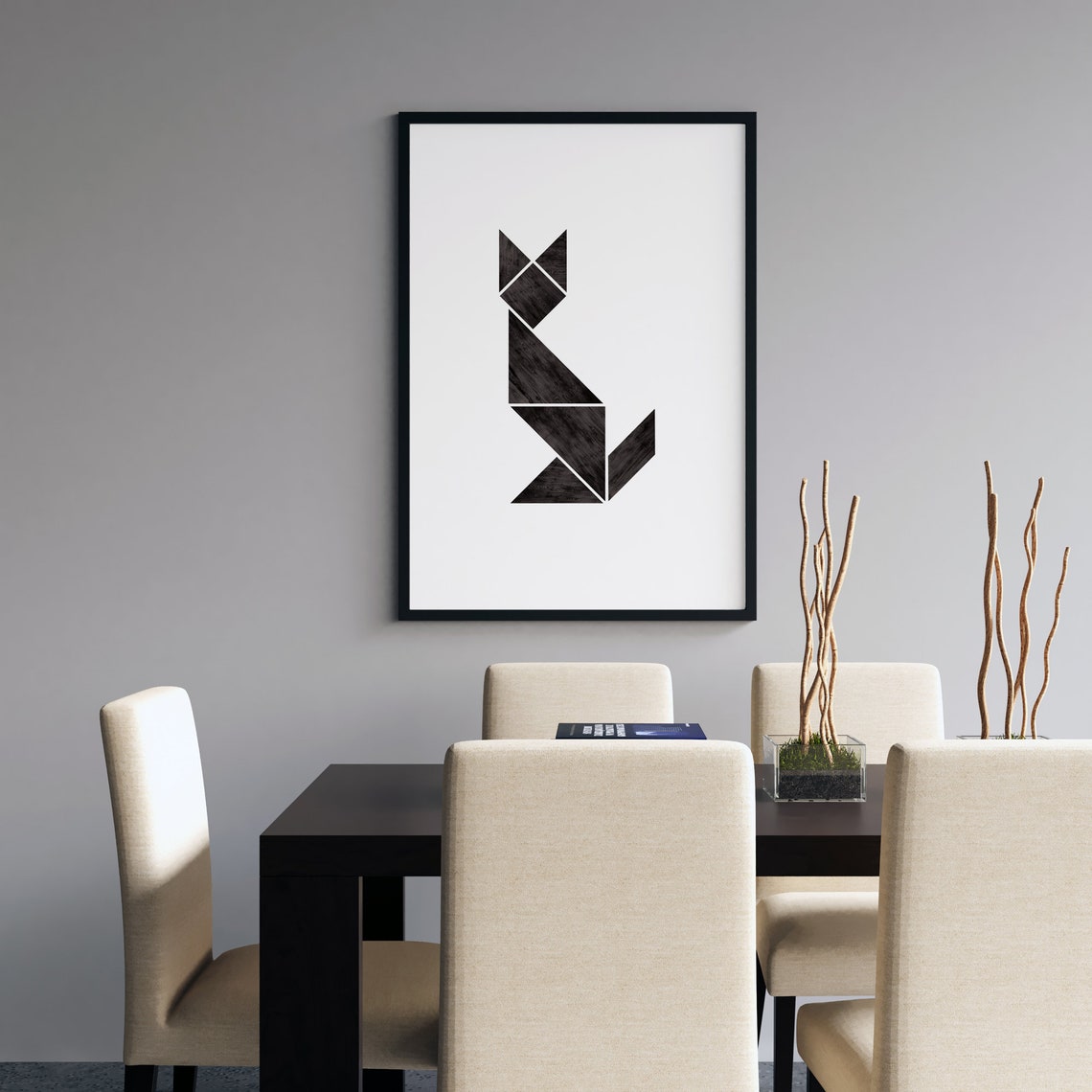 Cat Tangram Poster, Animal Posters, Digital Poster, Digital Posters ...