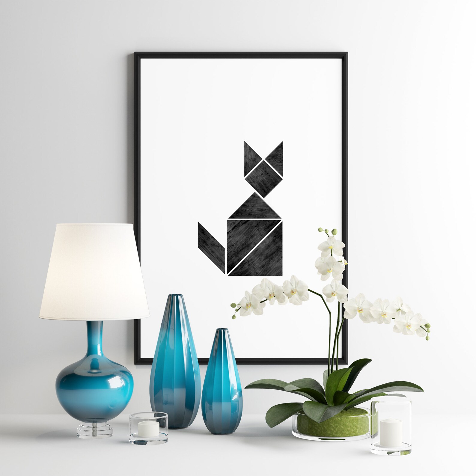 Cat Tangram Poster, Animal Posters, Digital Poster, Digital Posters ...