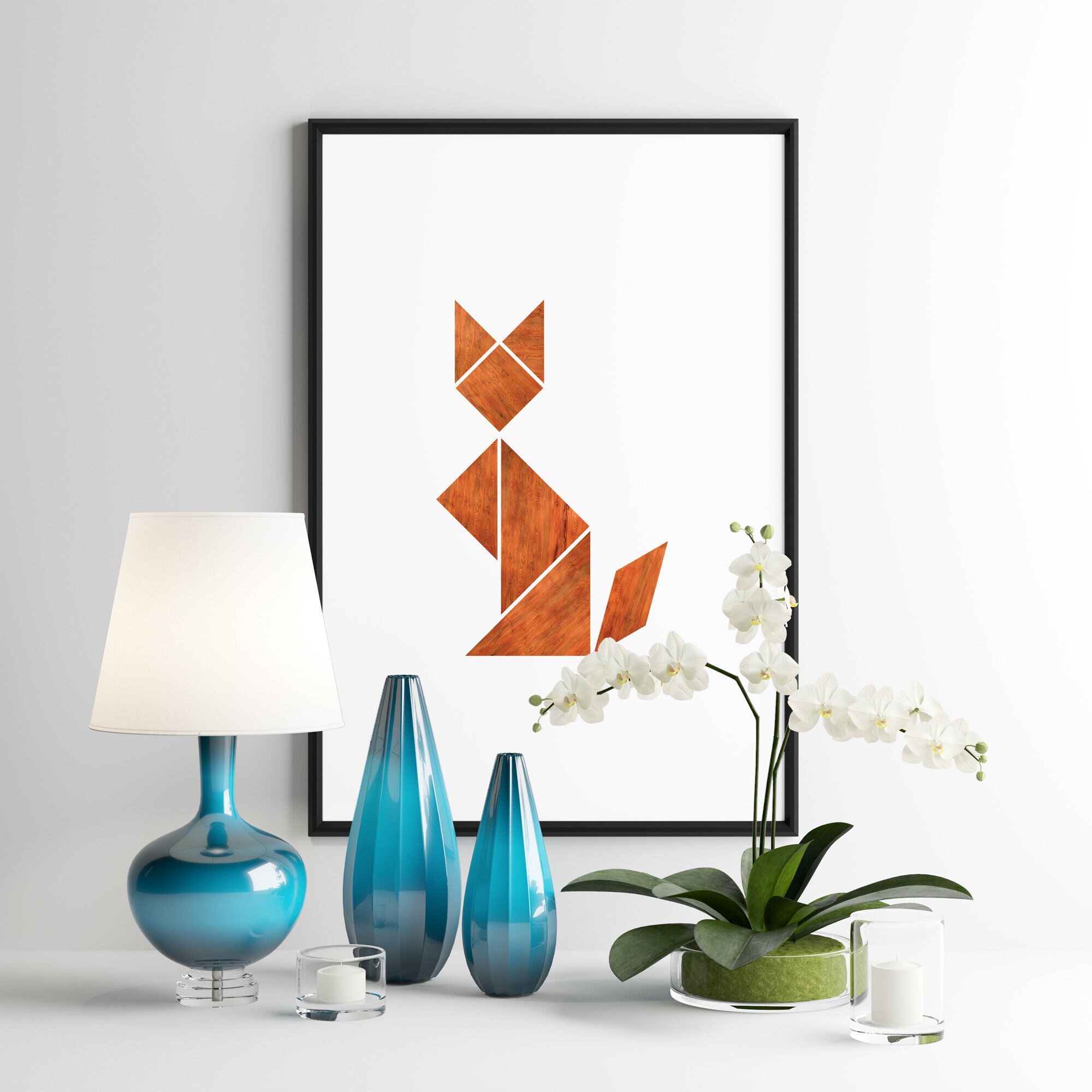 Cat Tangram Poster, Animal Posters, Digital Poster, Digital Posters ...