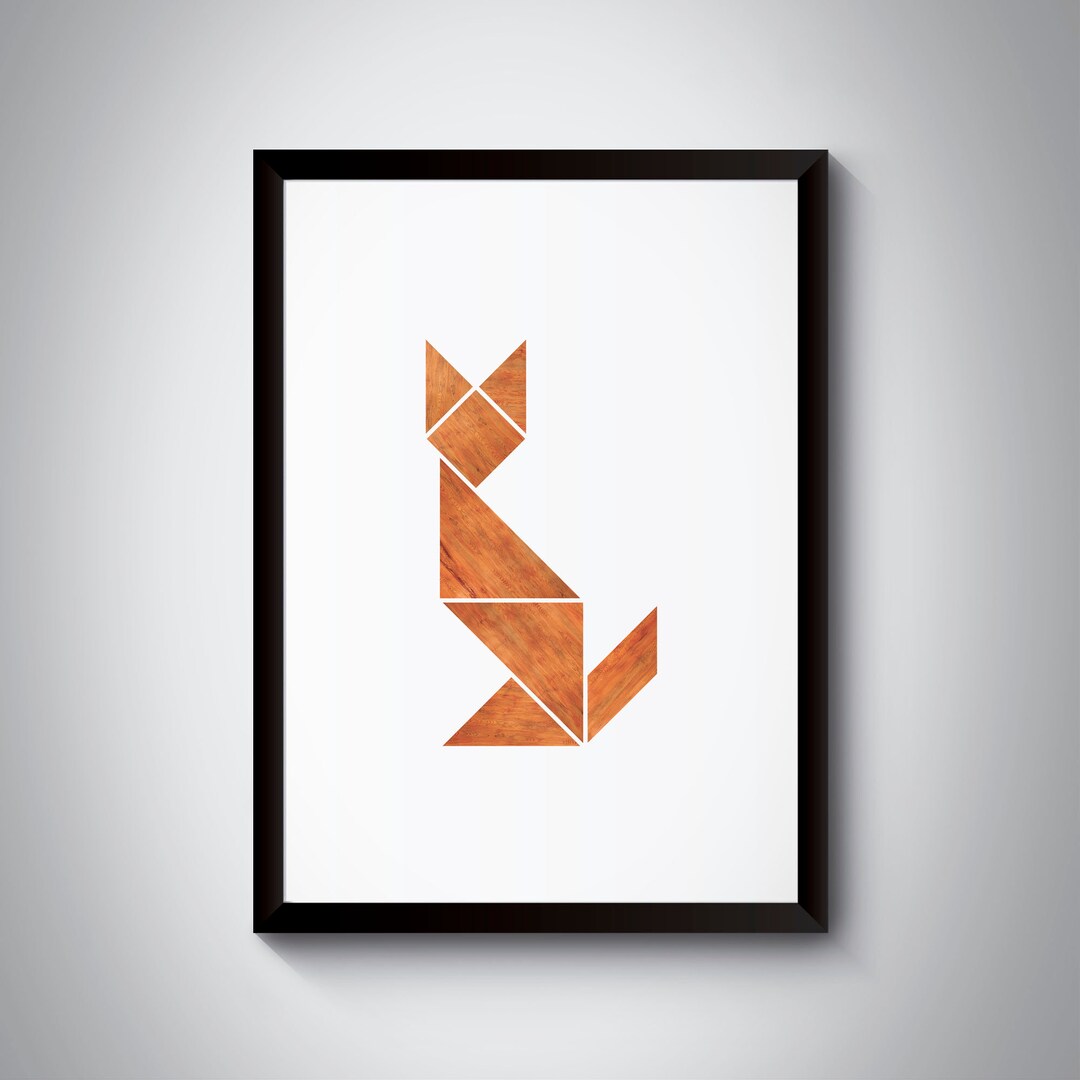 Cat Tangram Poster, Animal Posters, Digital Poster, Digital Posters ...