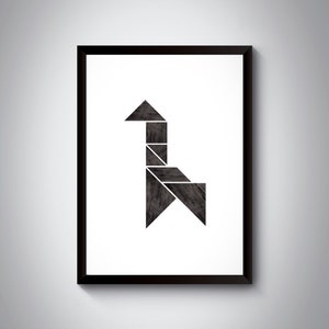 Giraffe Tangram Poster, Animal Posters, Digital Poster, Digital Posters ...