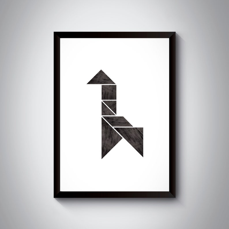 Giraffe Tangram Poster, Animal Posters, Digital Poster, Digital Posters ...
