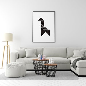 Giraffe Tangram Poster, Animal Posters, Digital Poster, Digital Posters ...