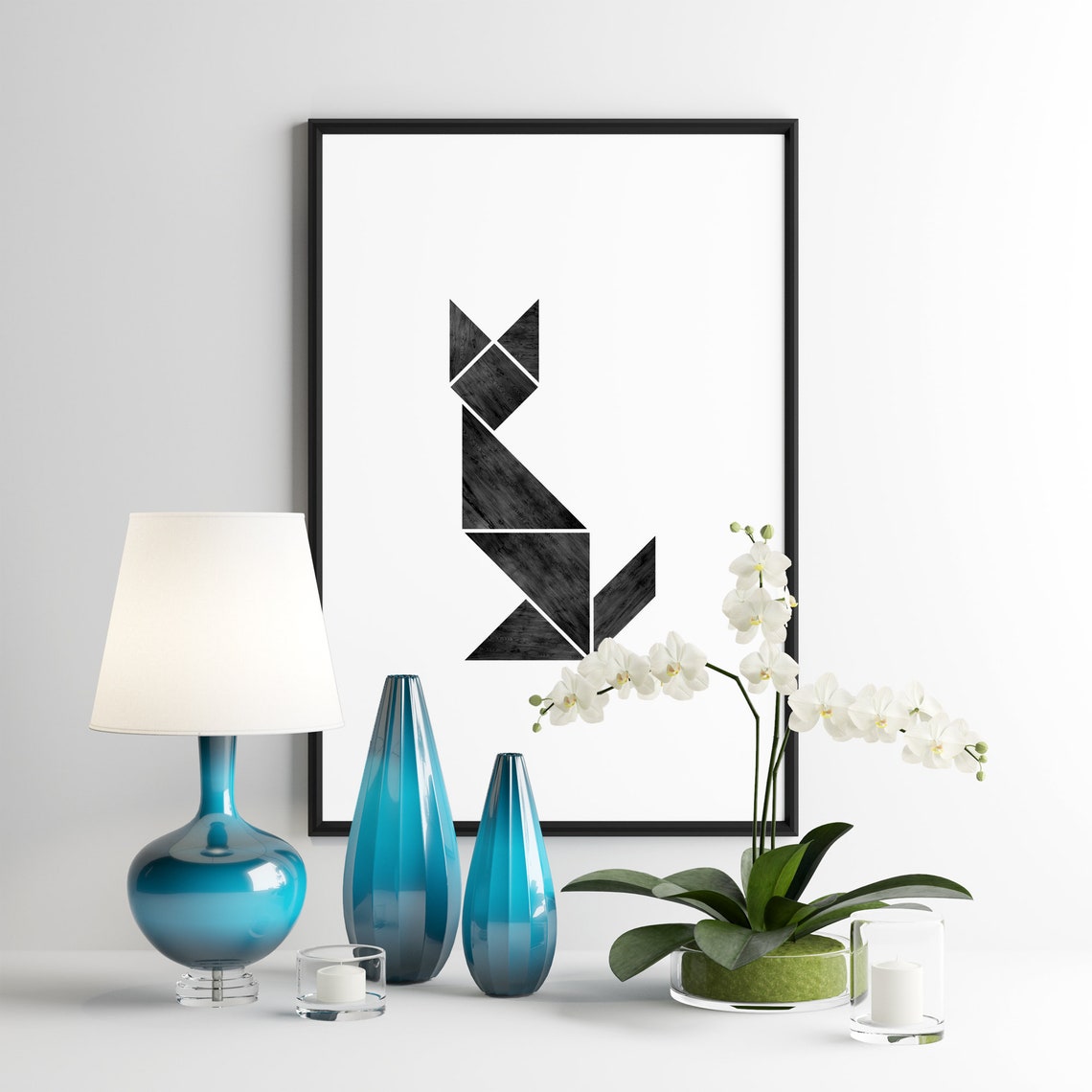 Cat Tangram Poster, Animal Posters, Digital Poster, Digital Posters ...