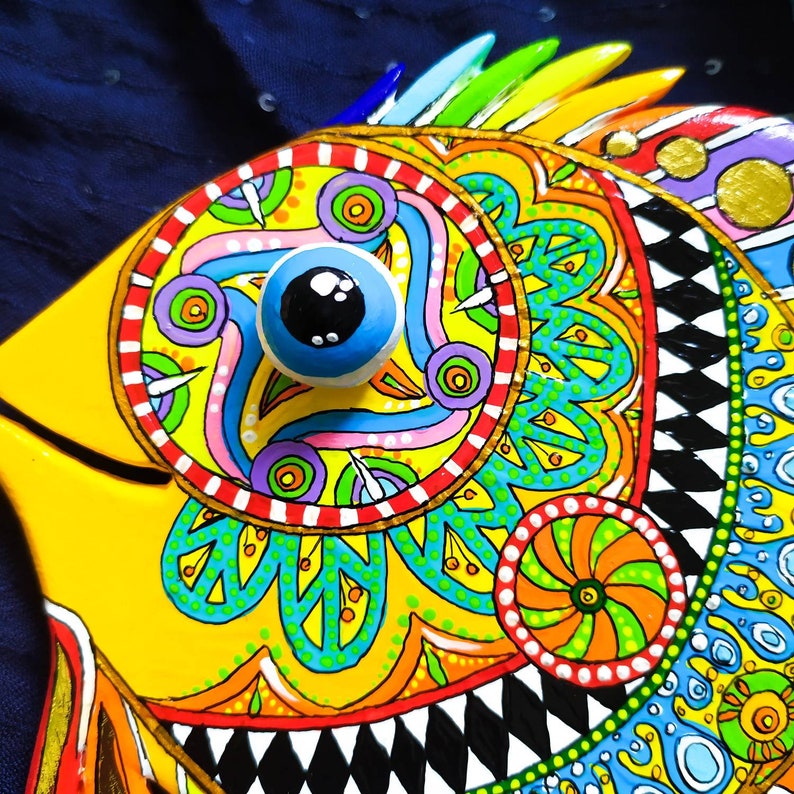 Handmade Aquarium Fish Art. Polymer Clay Fish Wall Art in | Etsy